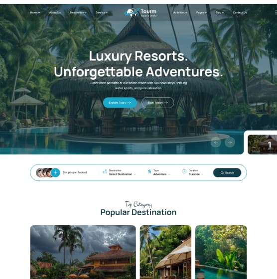Tourm - Travel & Tour Booking Agency HTML Template - Home Resort